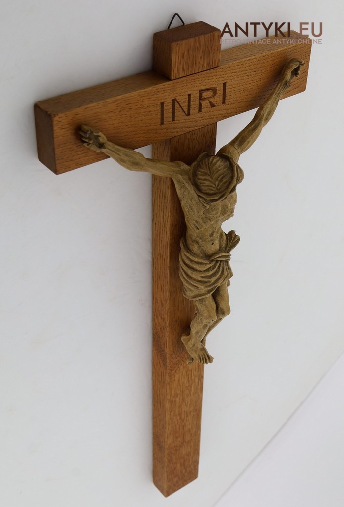 XL! Duży Krzyż Dębowy z Jezusem Chrystusem – Designerski Element w ...